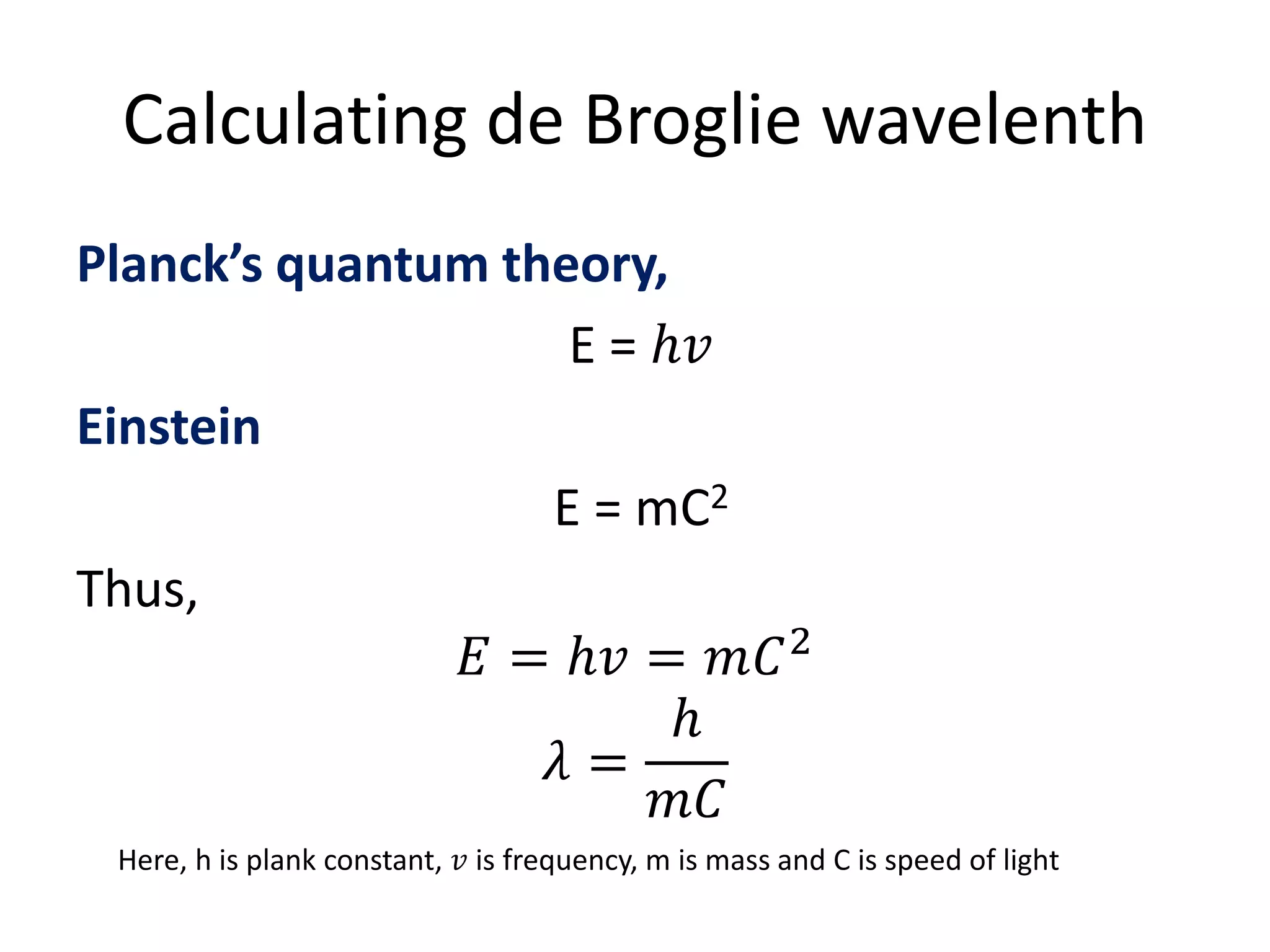 De Broglie Wavelength Pptx Physics Science