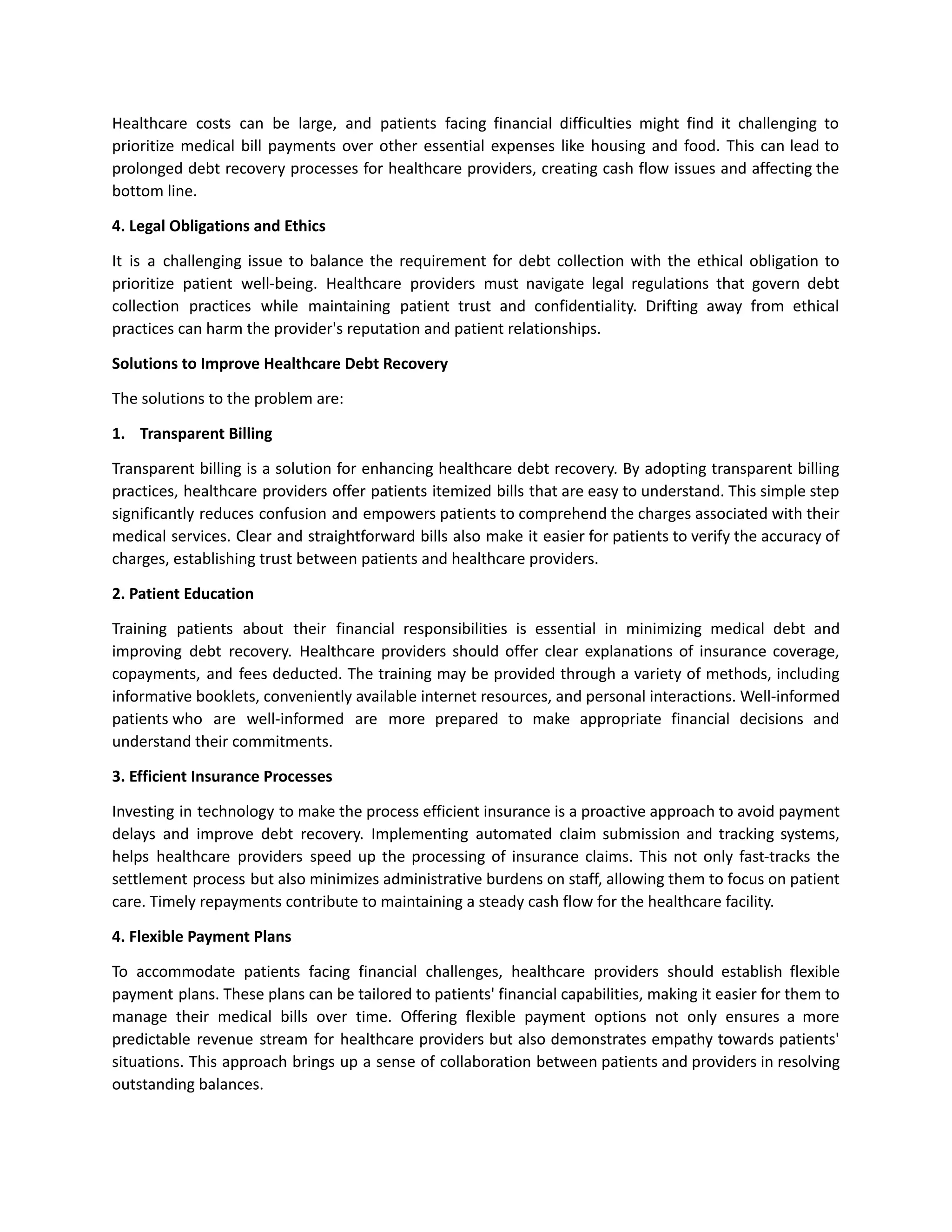 Debt Collection for Healthcare Providers | PDF