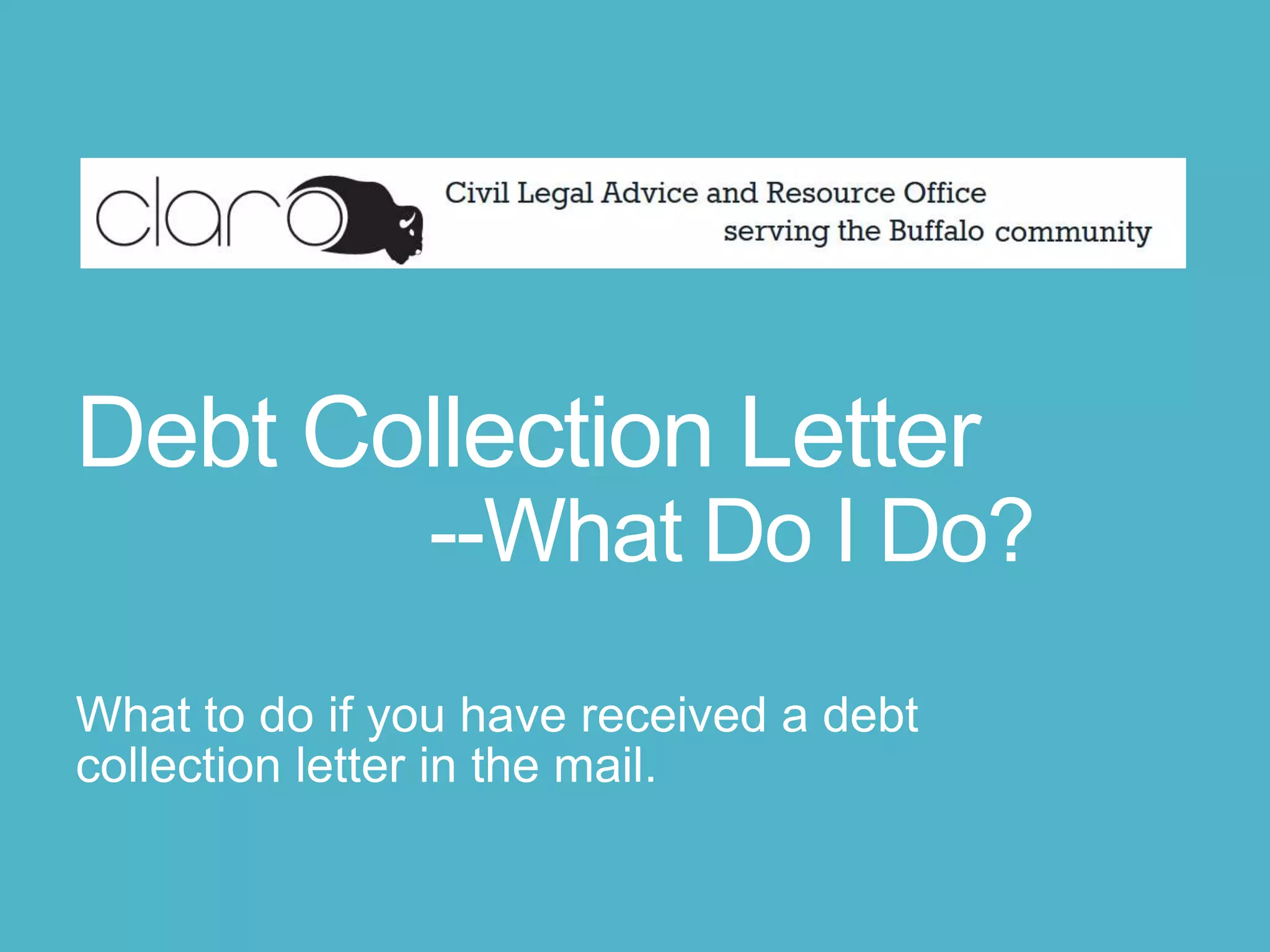 Debt collection letter - What do I do? | PPTX