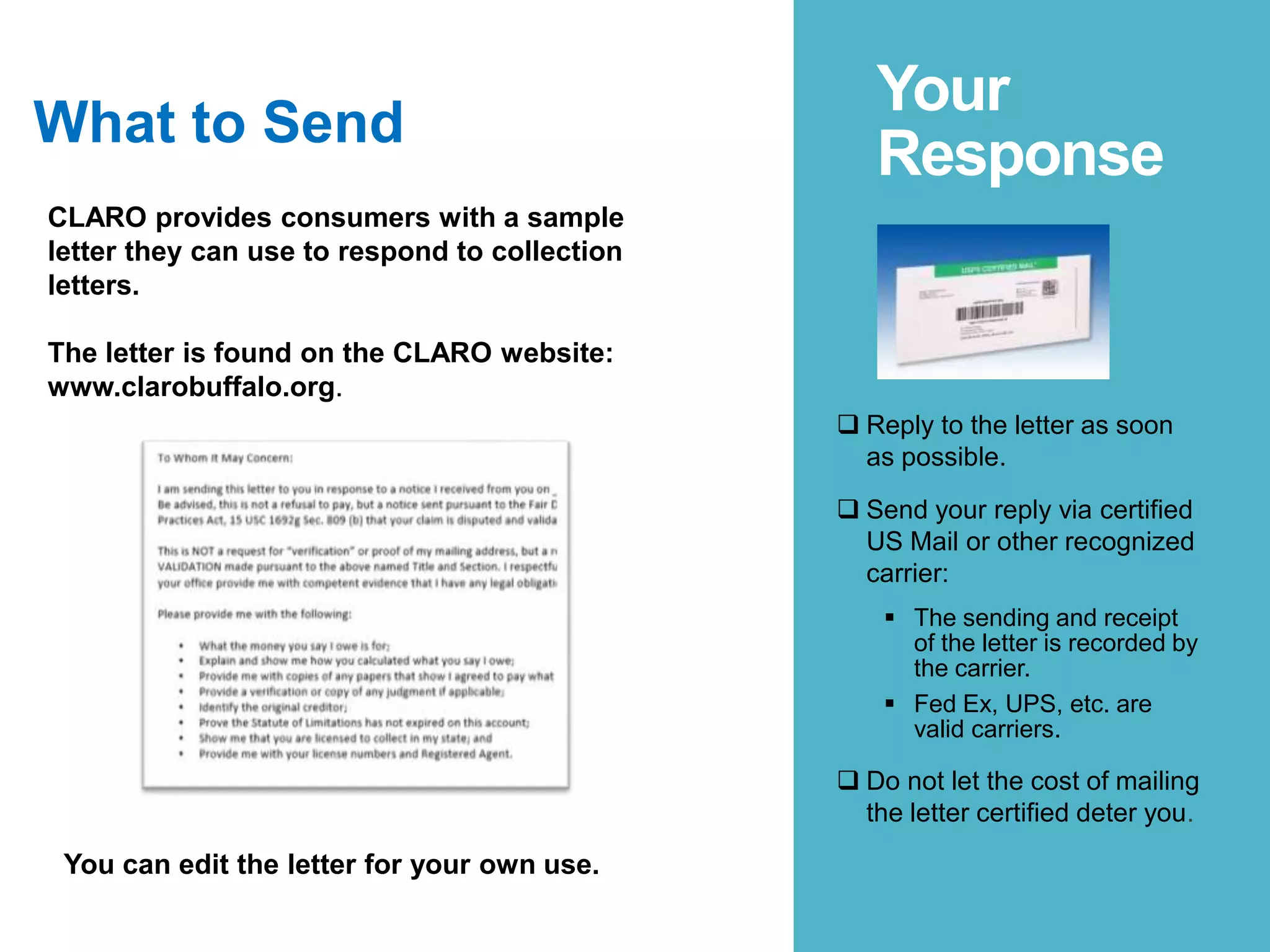 Debt collection letter - What do I do? | PPTX