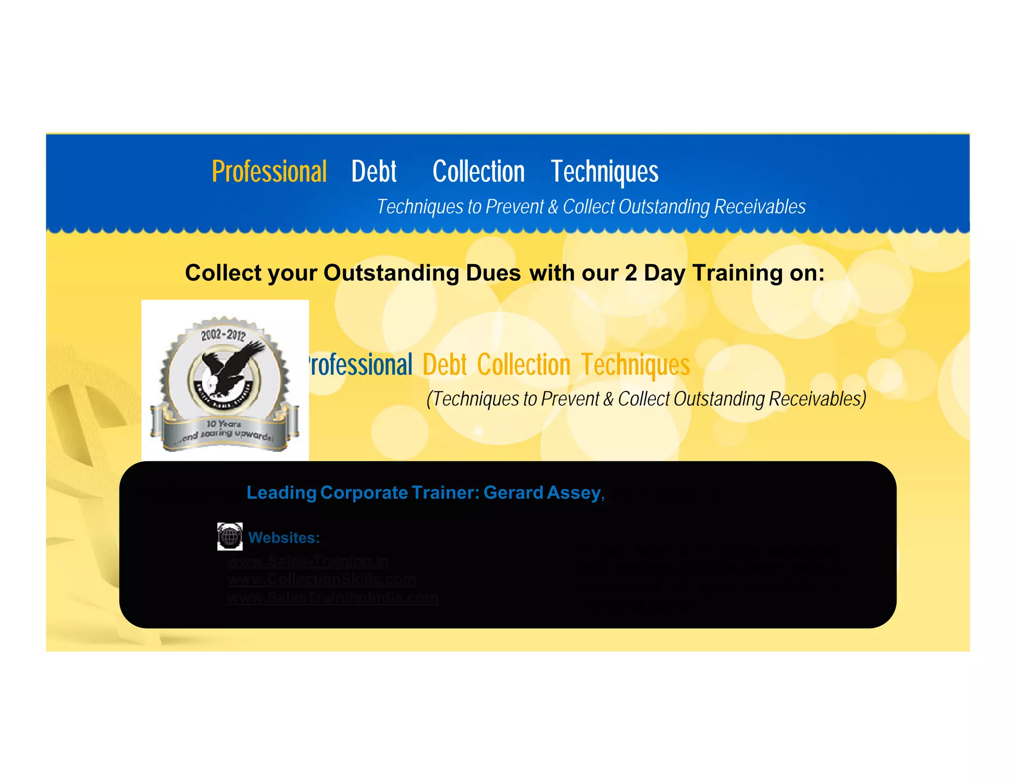 Debt collection skills & techniques | PDF