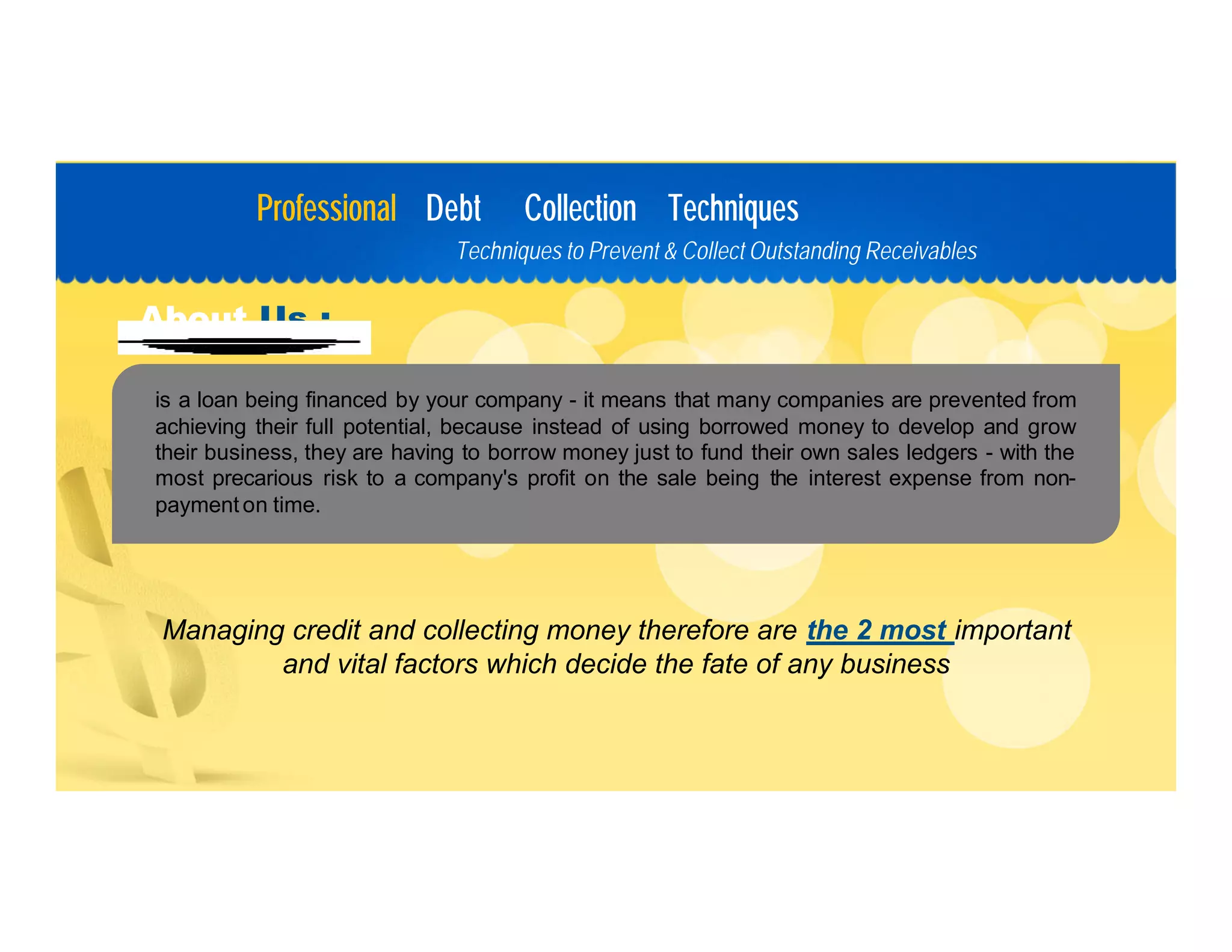 Debt collection skills & techniques | PDF