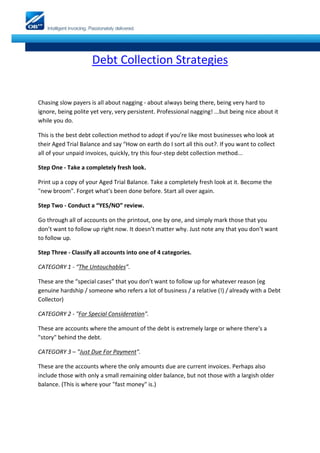 Debt collection strategies | PDF