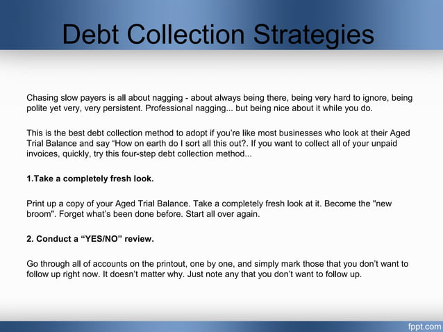 Debt collection strategies | PPT