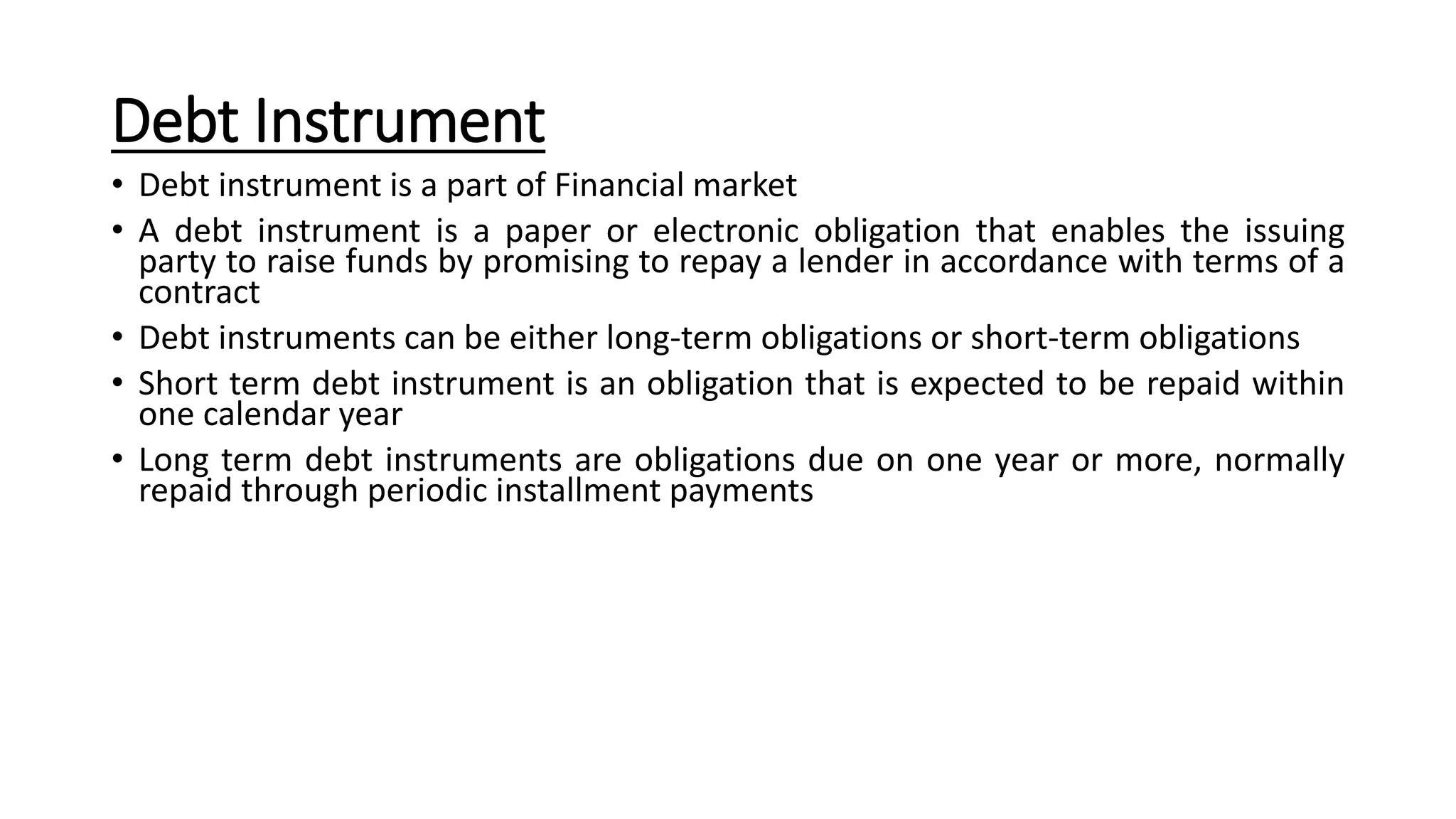 Debt instruments | PPTX