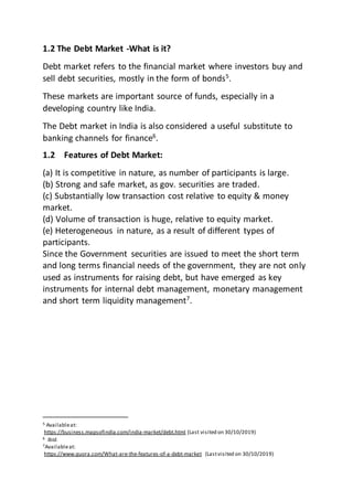 Debt market in india | DOCX
