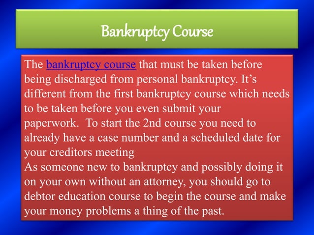 Debtor Education Course | PPT