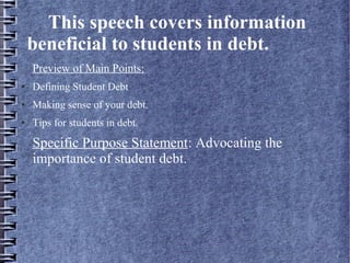 Debt presentation | ODP | Student Loans | Personal Debt