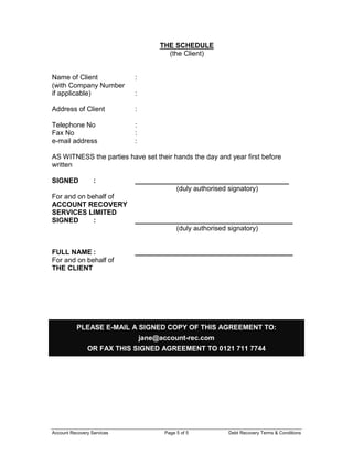 Debt Recovery Agreement | PDF
