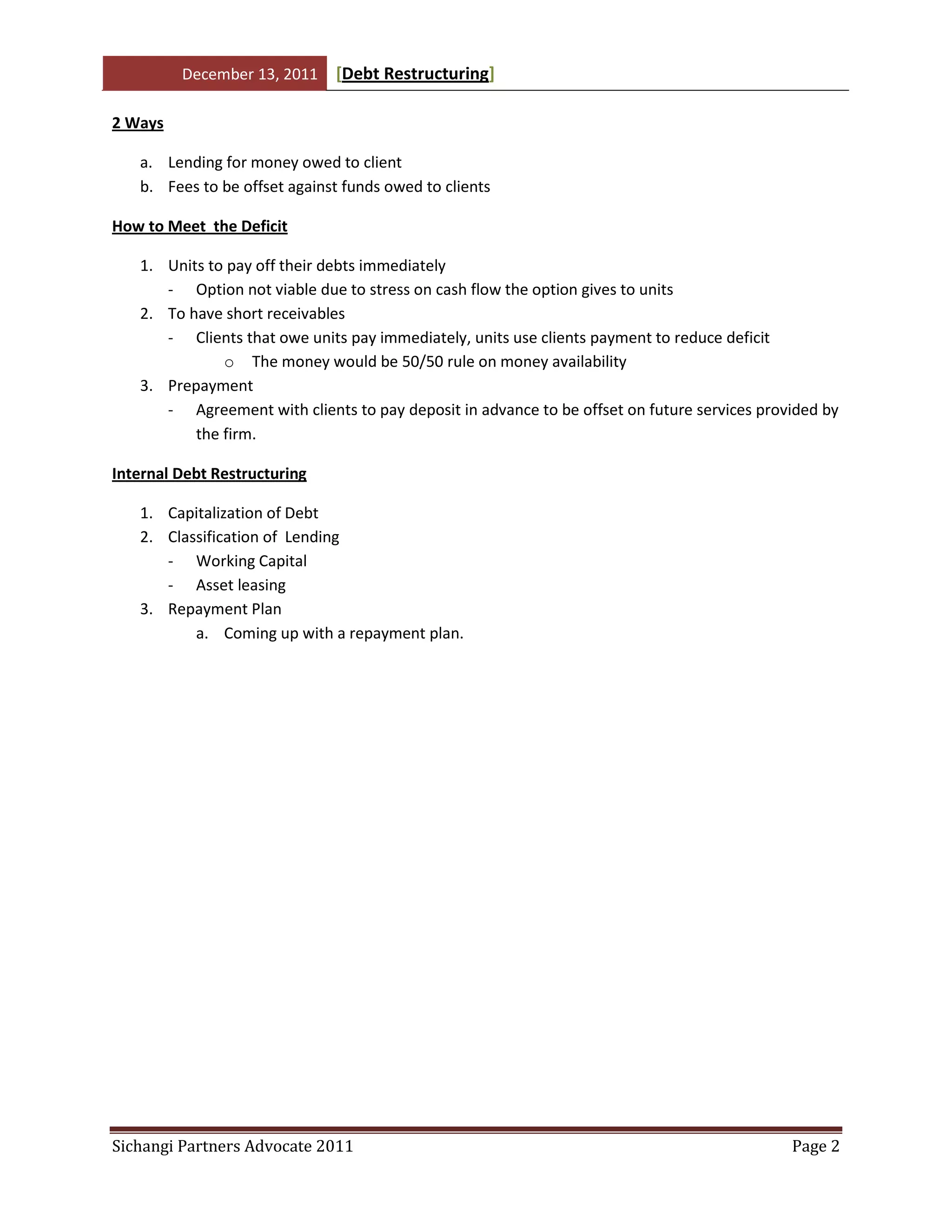 Debt restructuring | PDF