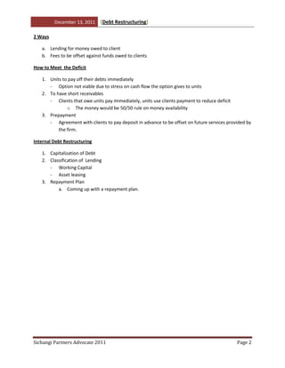 Debt restructuring | PDF