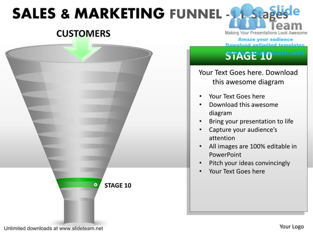 Debt sales & marketing funnel 11 power point slides and ppt diagram ...