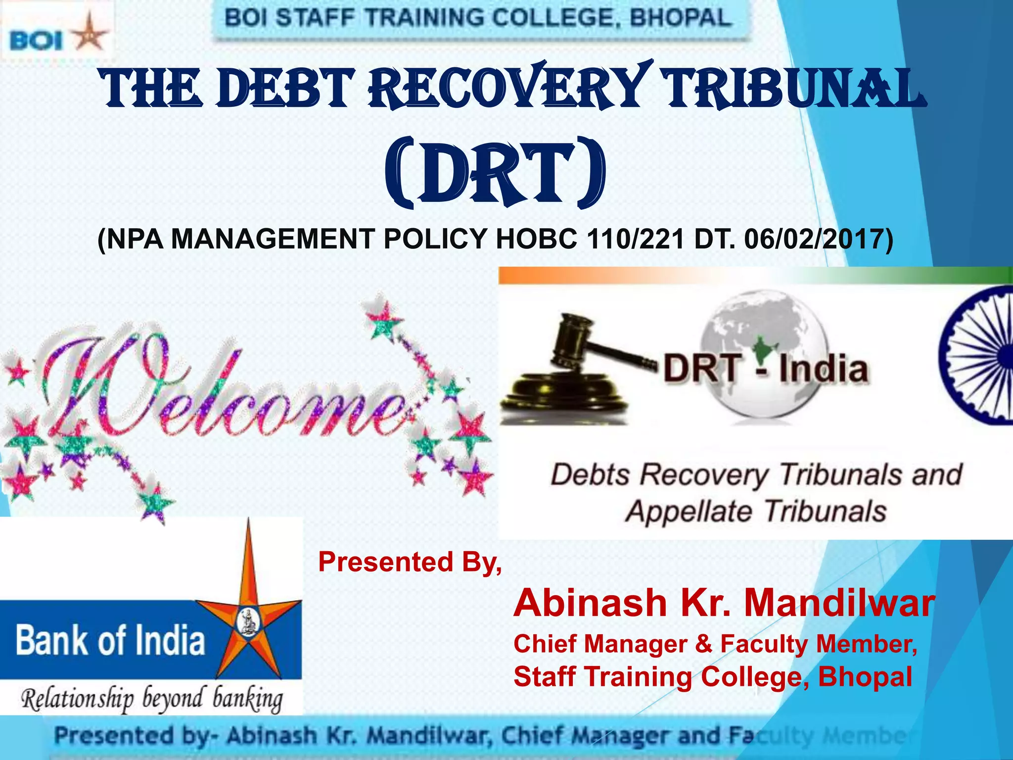 Debts Recovery Tribunals and Appellate Tribunals(DRT & DART) | PDF