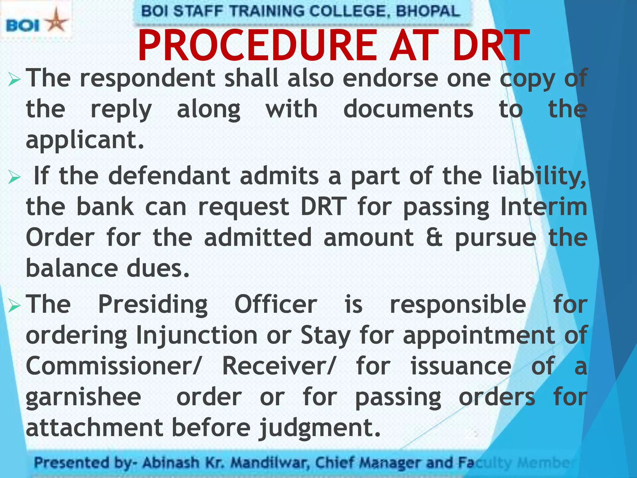 Debts Recovery Tribunals and Appellate Tribunals(DRT & DART) | PDF