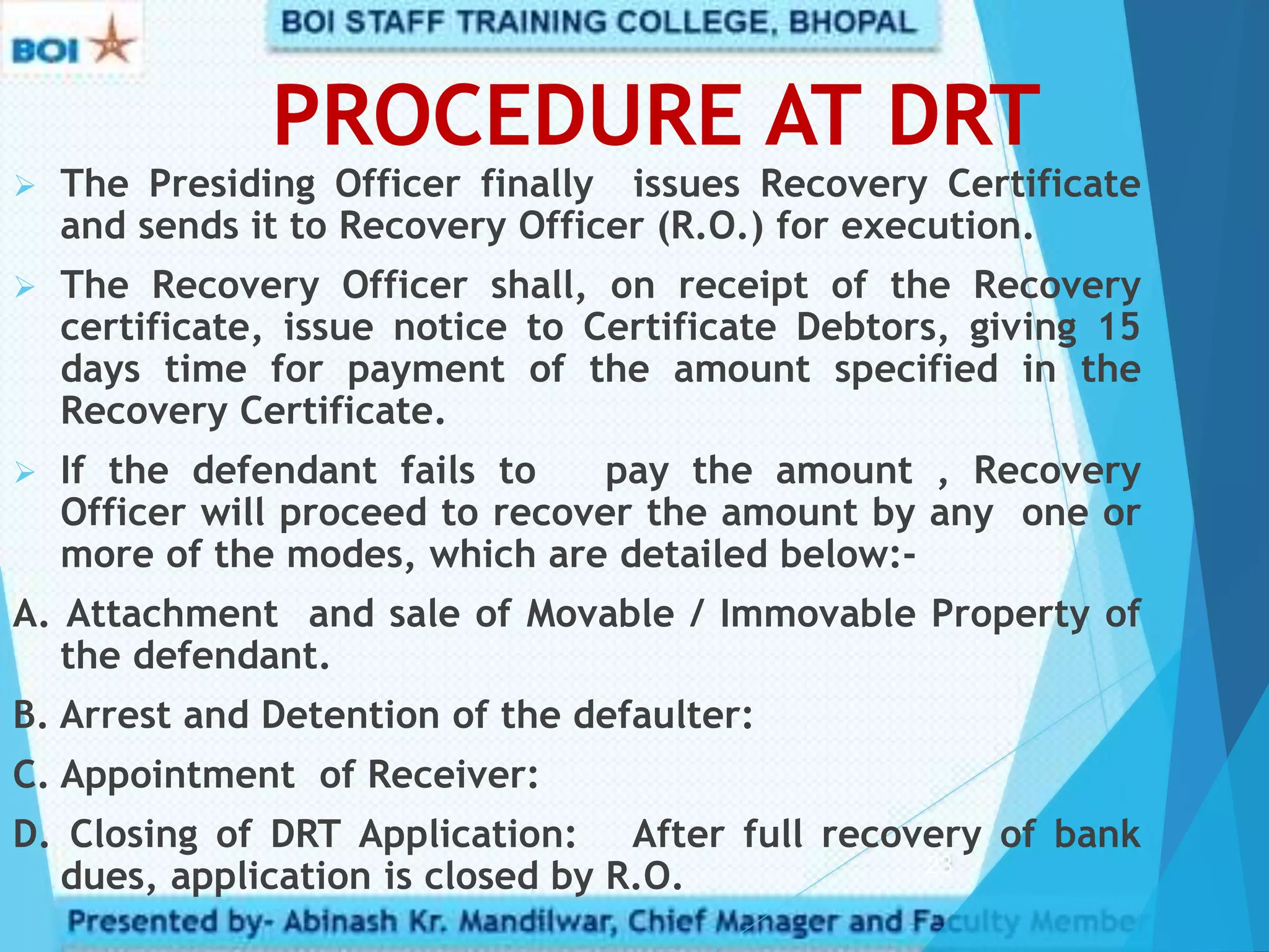 Debts Recovery Tribunals and Appellate Tribunals(DRT & DART) | PDF