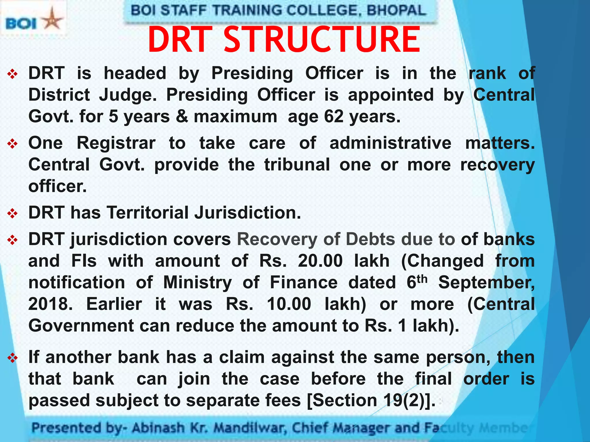 Debts Recovery Tribunals and Appellate Tribunals(DRT & DART) | PDF