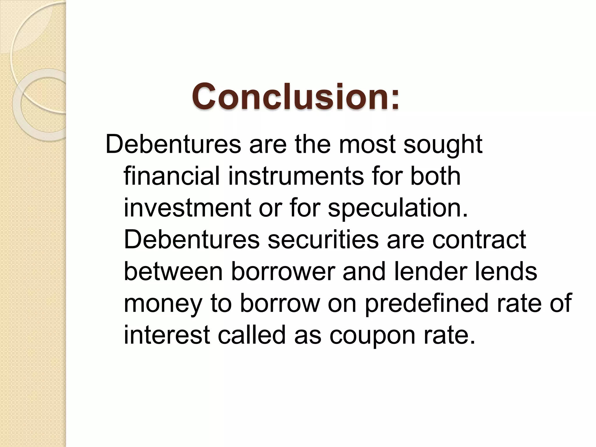 Debenture Market in India | PPT