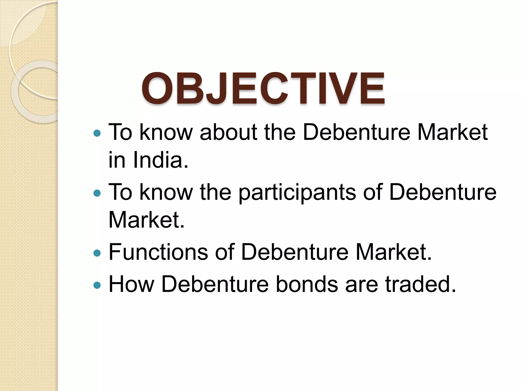 Debenture Market in India | PPT