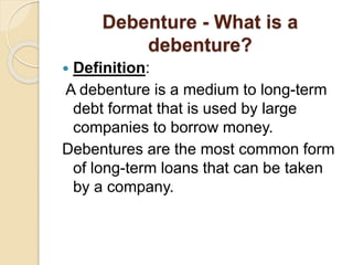 Debenture Market in India | PPT