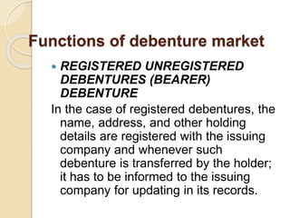 Debenture Market in India | PPT