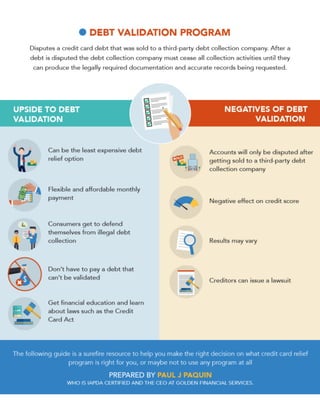 Debt validation program (benefits and downsides) | PDF