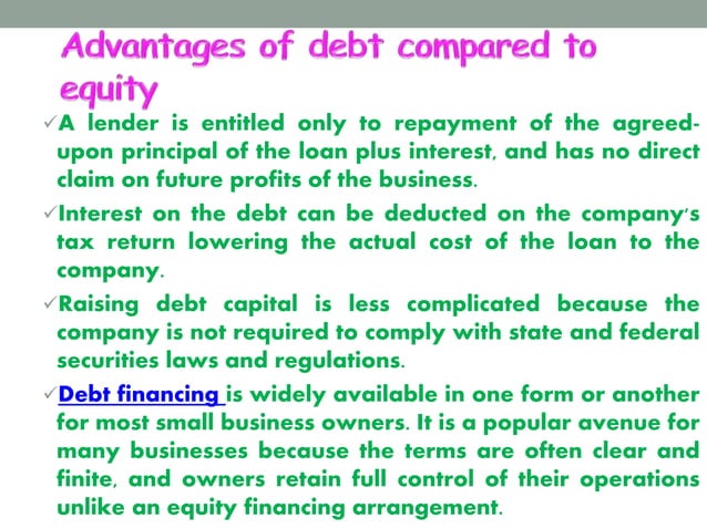 Debt vs equity | PPTX | Business Accounting & Finance | Business