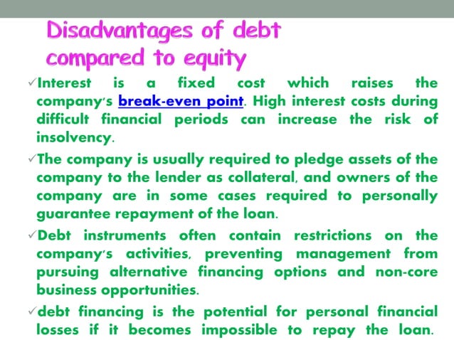 Debt vs equity | PPTX | Business Accounting & Finance | Business