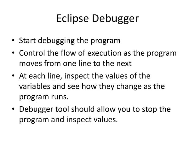 Debug a java program | PPT