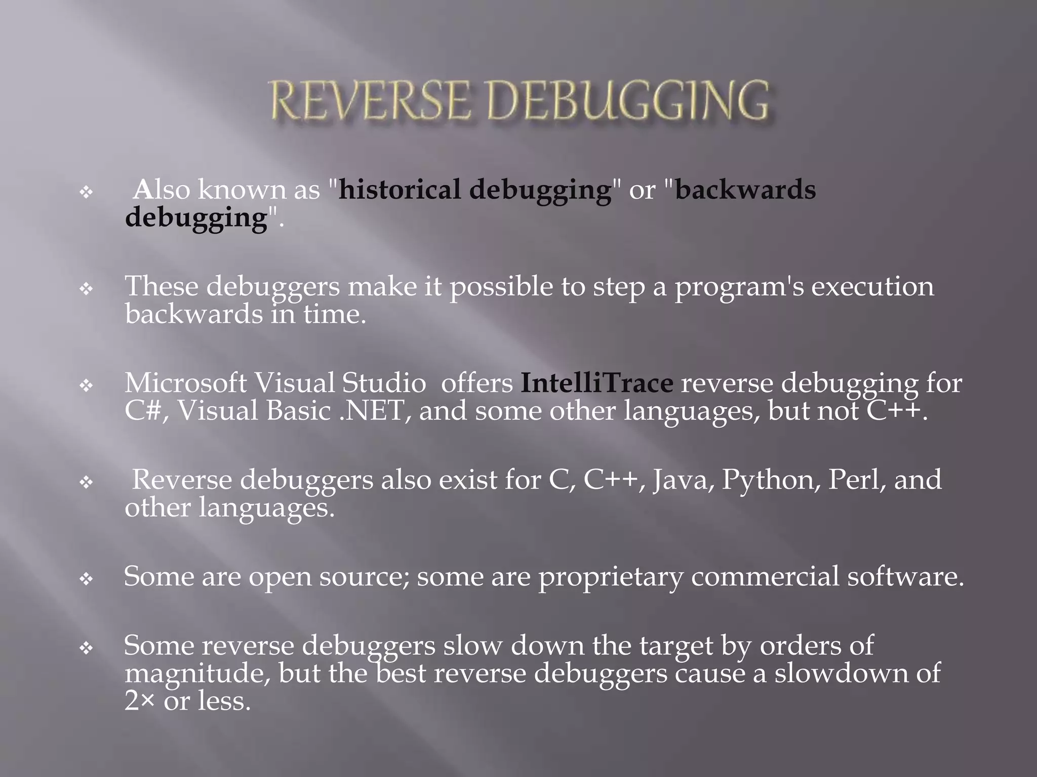 Debuggers in system software | PPT
