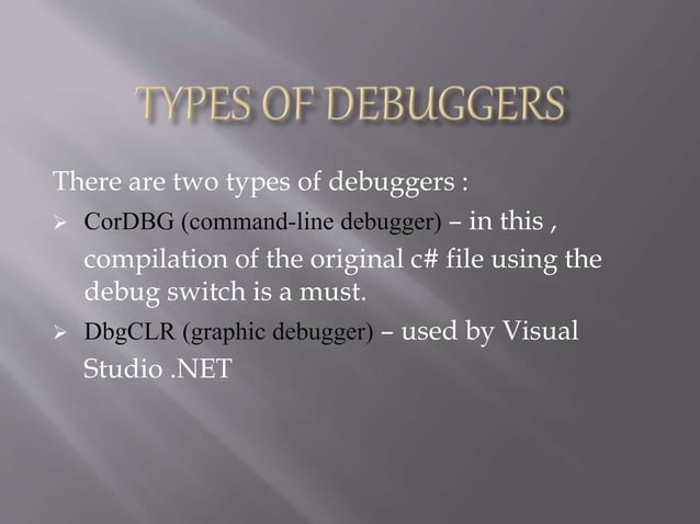 Debuggers in system software | PPT