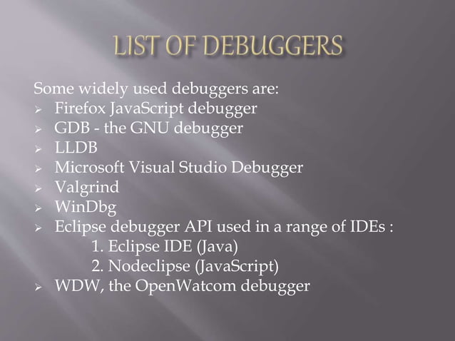 Debuggers in system software | PPT