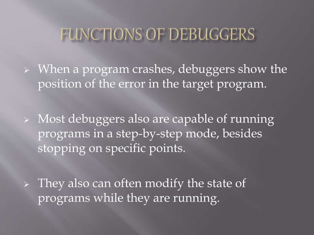 Debuggers in system software | PPT