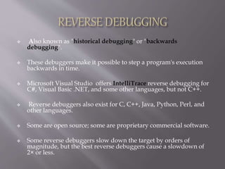 Debuggers in system software | PPT