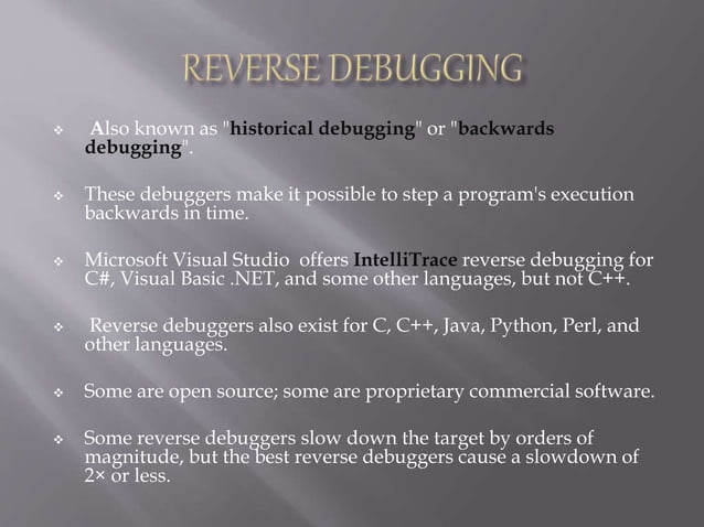 Debuggers in system software | PPT