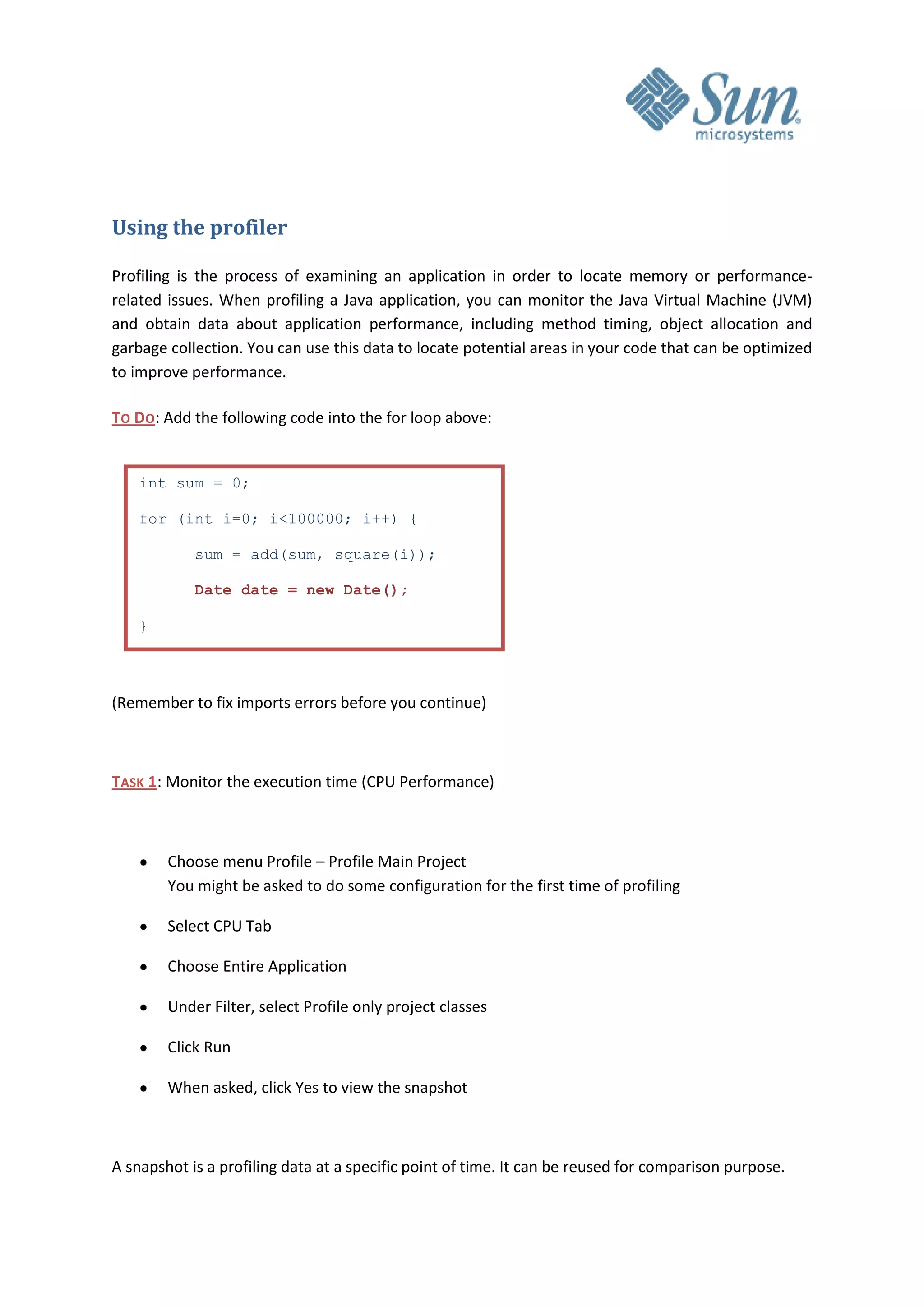 Debugger And Profiler In Netbeans Docx Operating Systems Computer Software And Applications