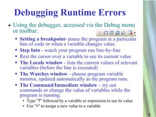 Debugging | PPTX | Programming Languages | Computing