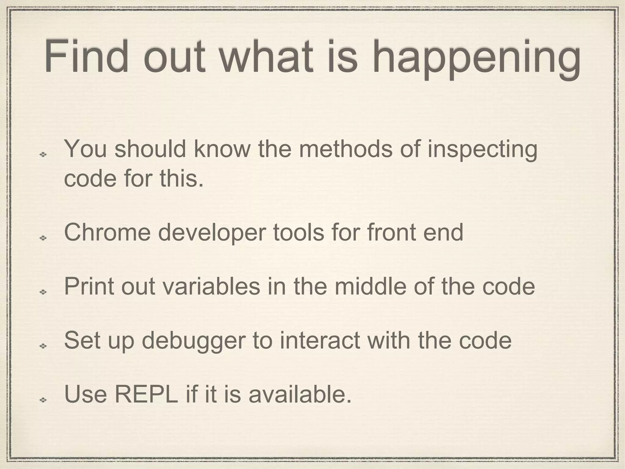 Methods of Debugging | PPTX | Programming Languages | Computing