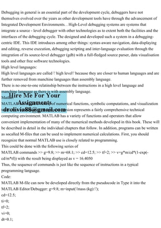 Debugging in general is an essential part of the development cycle, .pdf