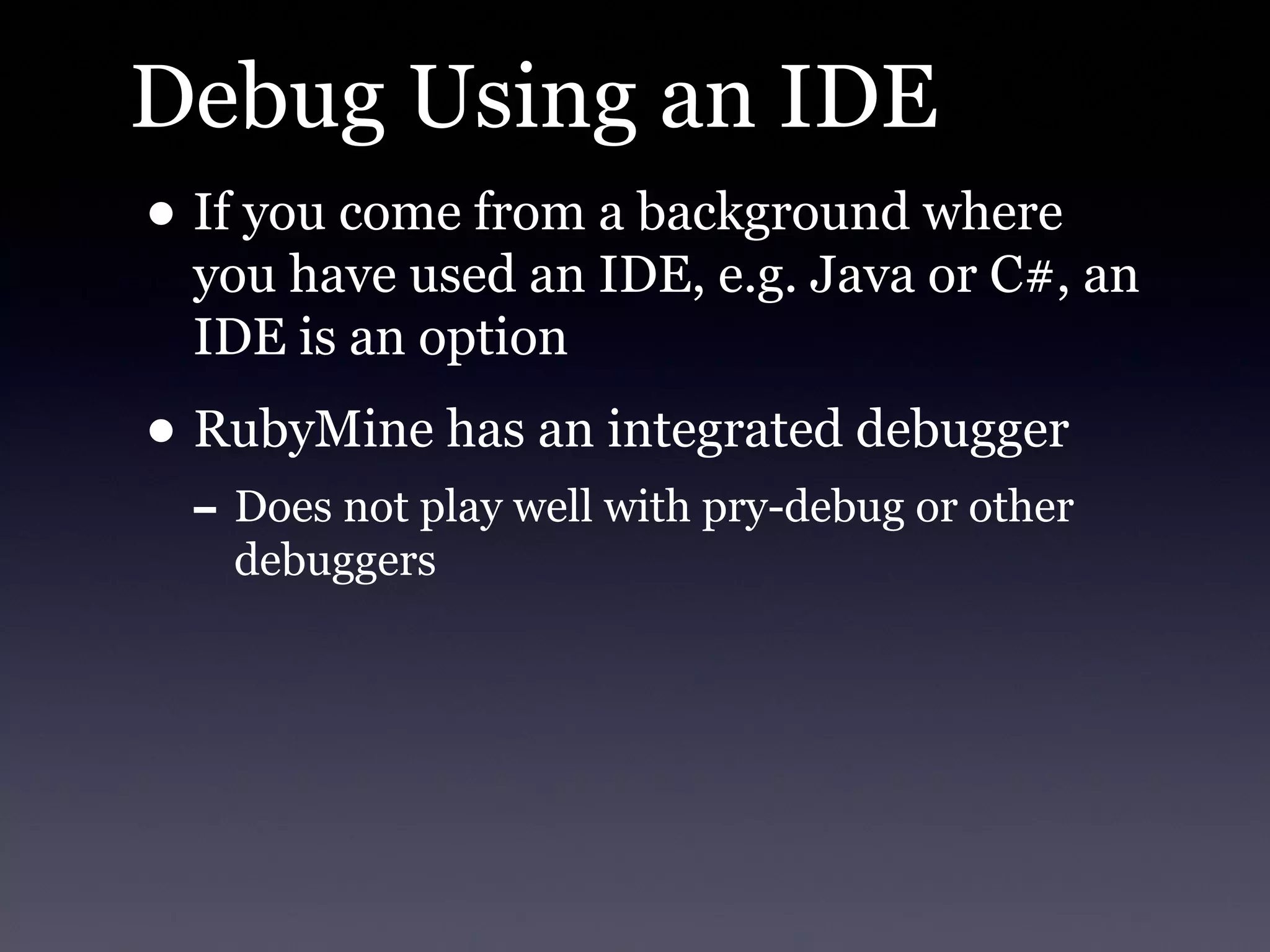 Debugging rails | PPT
