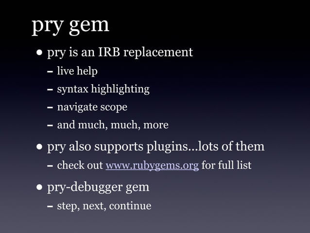 Debugging rails | PPT