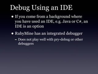 Debugging rails | PPT