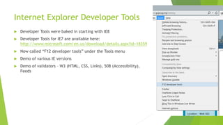 Debugging tools in web browsers | PPT