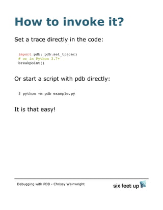 Debugging with PDB | PDF