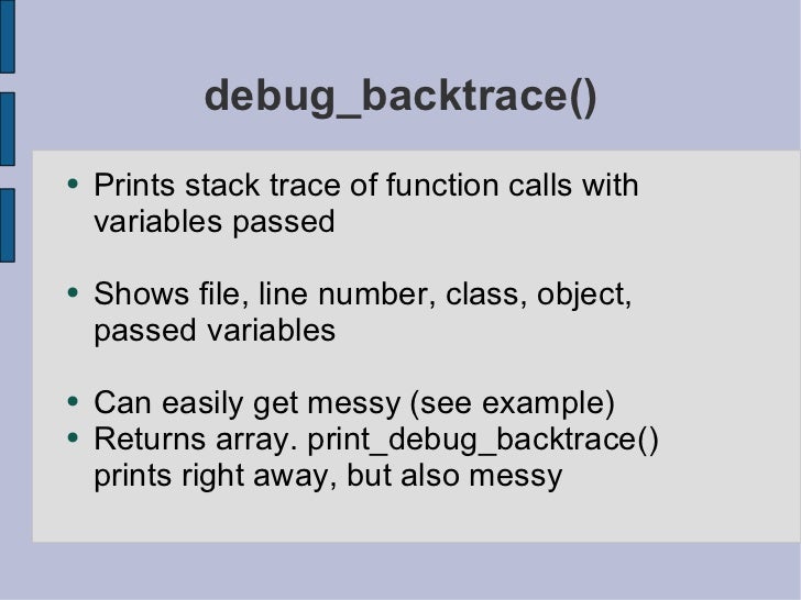 Debugging With Php