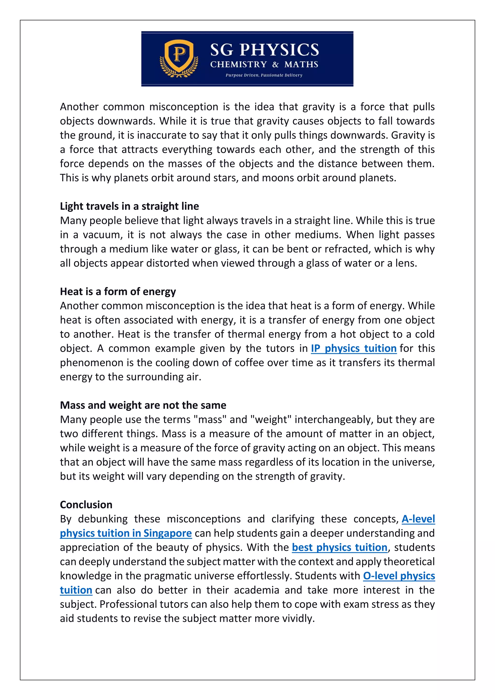 Debunking Common misconceptions in Physics and clarifying difficult ...