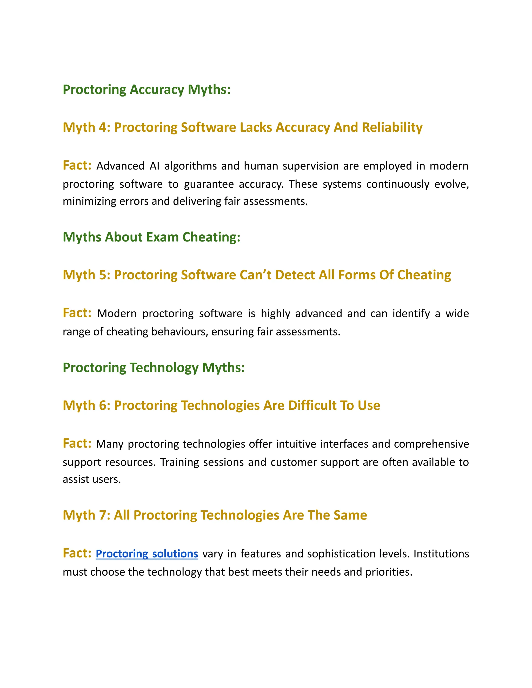 Debunking Proctoring Myths: Separating Fact From Fiction | PDF