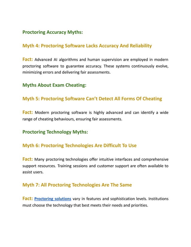 Debunking Proctoring Myths: Separating Fact From Fiction | PDF