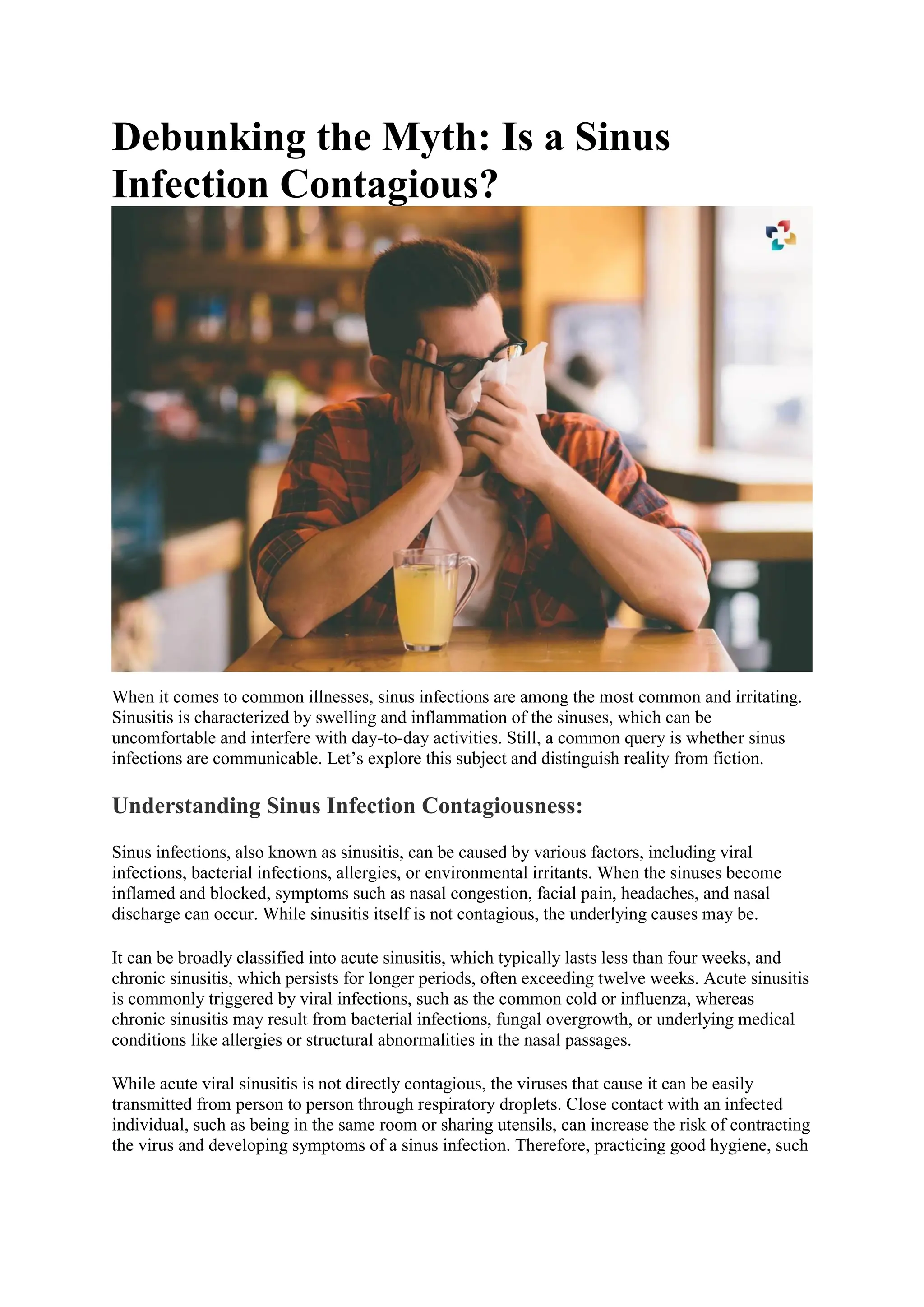 Sinus Infections: Is It Contagious Or Not? | The Lifesciences Magazine ...