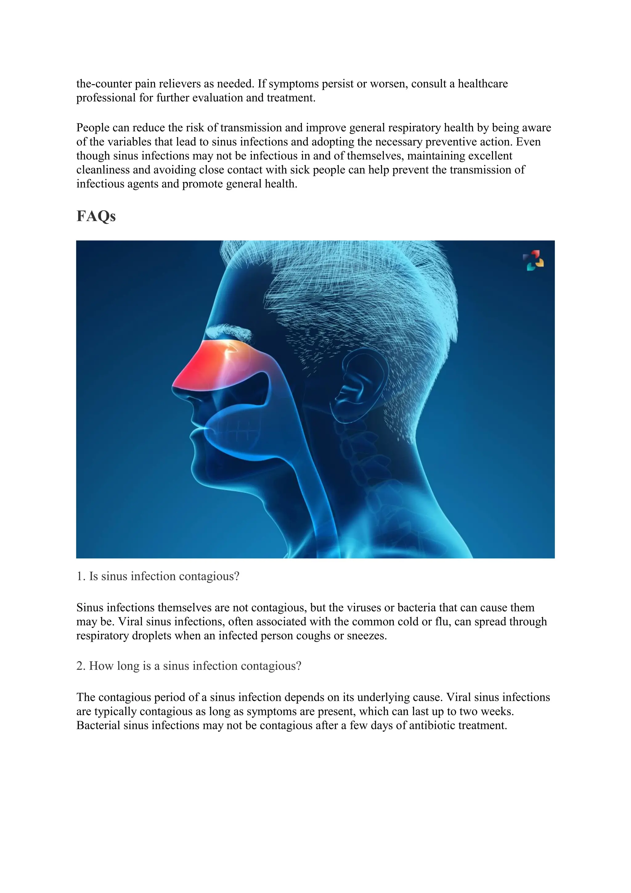 Sinus Infections: Is It Contagious Or Not? | The Lifesciences Magazine ...