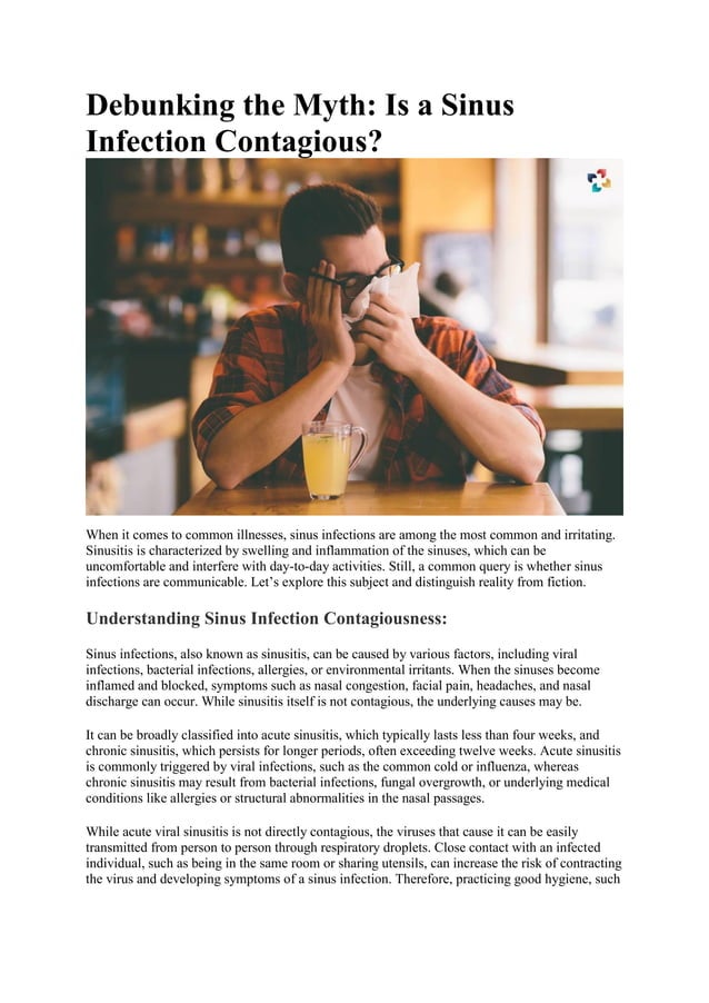 Sinus Infections: Is It Contagious Or Not? | The Lifesciences Magazine ...